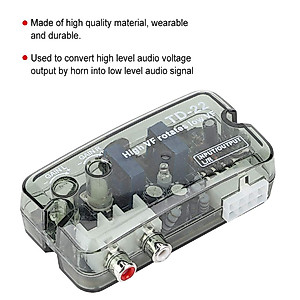 Acouto Car Audio Converter Stereo High to Low Frequency Speaker Level Converter Auto Amp Subwoofer Amplifier CD Player High to Low Adapter with Control Wire