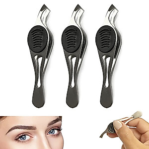 3 PC Professional Eyebrow Removal Tweezers Slant Tip Angled Precision Tip Grip