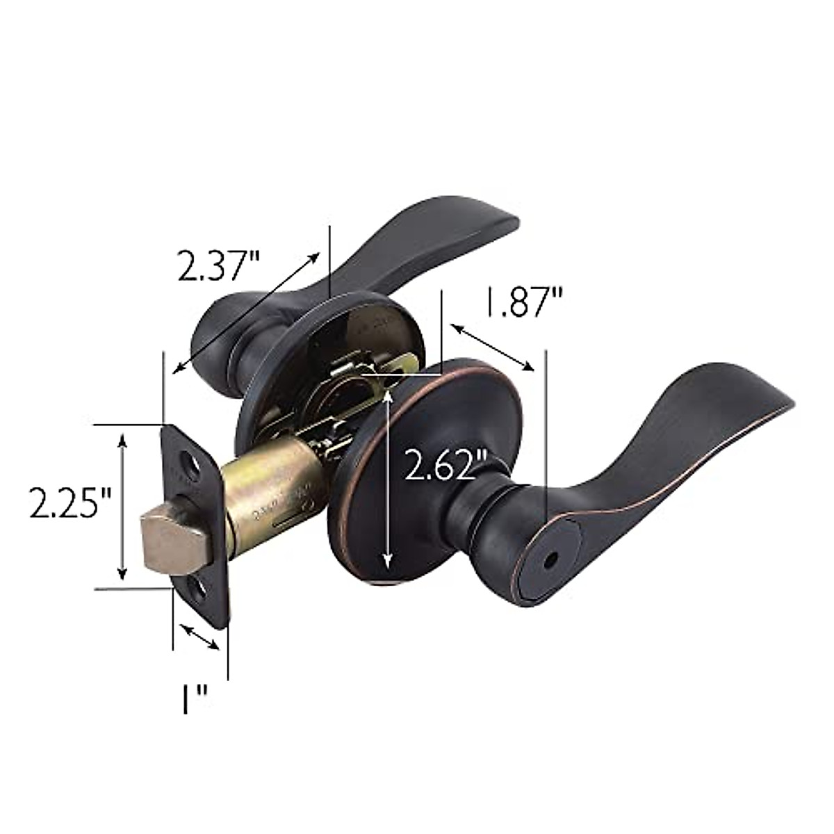 Design House 700534 Springdale Privacy Bed and Bath Door Lever Oil Rubbed Bronze