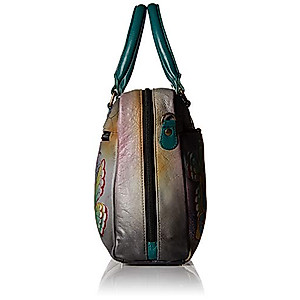 Anna by Anuschka Women’s Genuine Leather Medium Cross Body | Hand Painted Original Artwork | Chic & Stylish Organizer | Butterfly Paradise