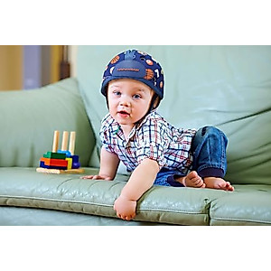 SafeheadBABY Award-Winning Infant Safety Helmet Baby Helmet for Crawling Walking Ultra-Lightweight Baby Head Protector Expandable and Breathable Toddler Head Protection Helmets - Sporty Blue