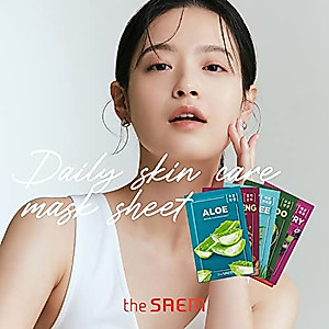 THESAEM Natural Facial Mask Sheet 21ml 20 Pack - Korean Skincare Moisturizing and Nourishing Facial Mask Sheet Variety Combo Pack