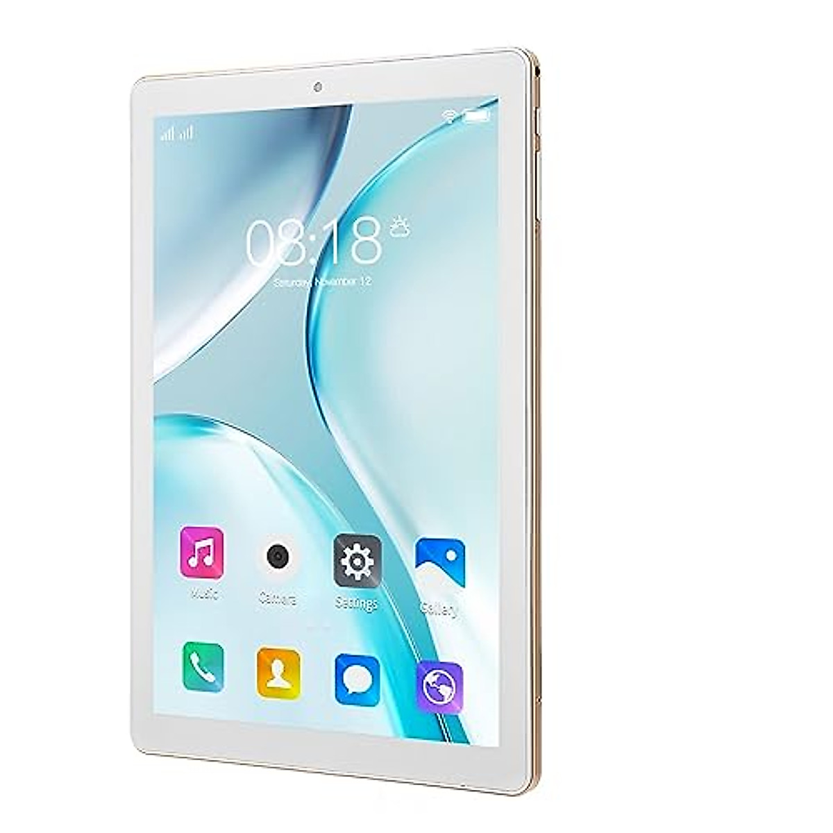 Airshi Office Tablet, Dual Camera 2 Card Slots HD Tablet US Plug 100-240V for Home (Gold)