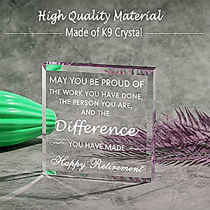 IFOLAINA Happy Retirement Thank You Gift Employee Appreciation Gift for Women Plaque Keepsake Inspirational May You Be Proud of the Work You Have Done Sign for Retirement Goodbye Farewell Gift