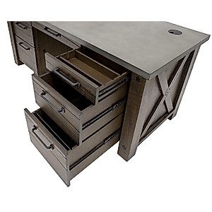 Martin Furniture IMJA680 Double Pedestal Desk, Brown