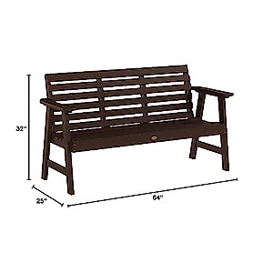 Highwood AD-BENW3-ACE Weatherly Garden Bench, 5 Feet, Weathered Acorn