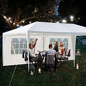 10'x20' Outdoor Party Tent for Birthday, Wedding Parties, Patio Gazebo, Canopy Tent with 6 Removable Sidewalls and 2 Doors, Cater Events Pavilion with Transparent Windows, Waterproof, Easy Set