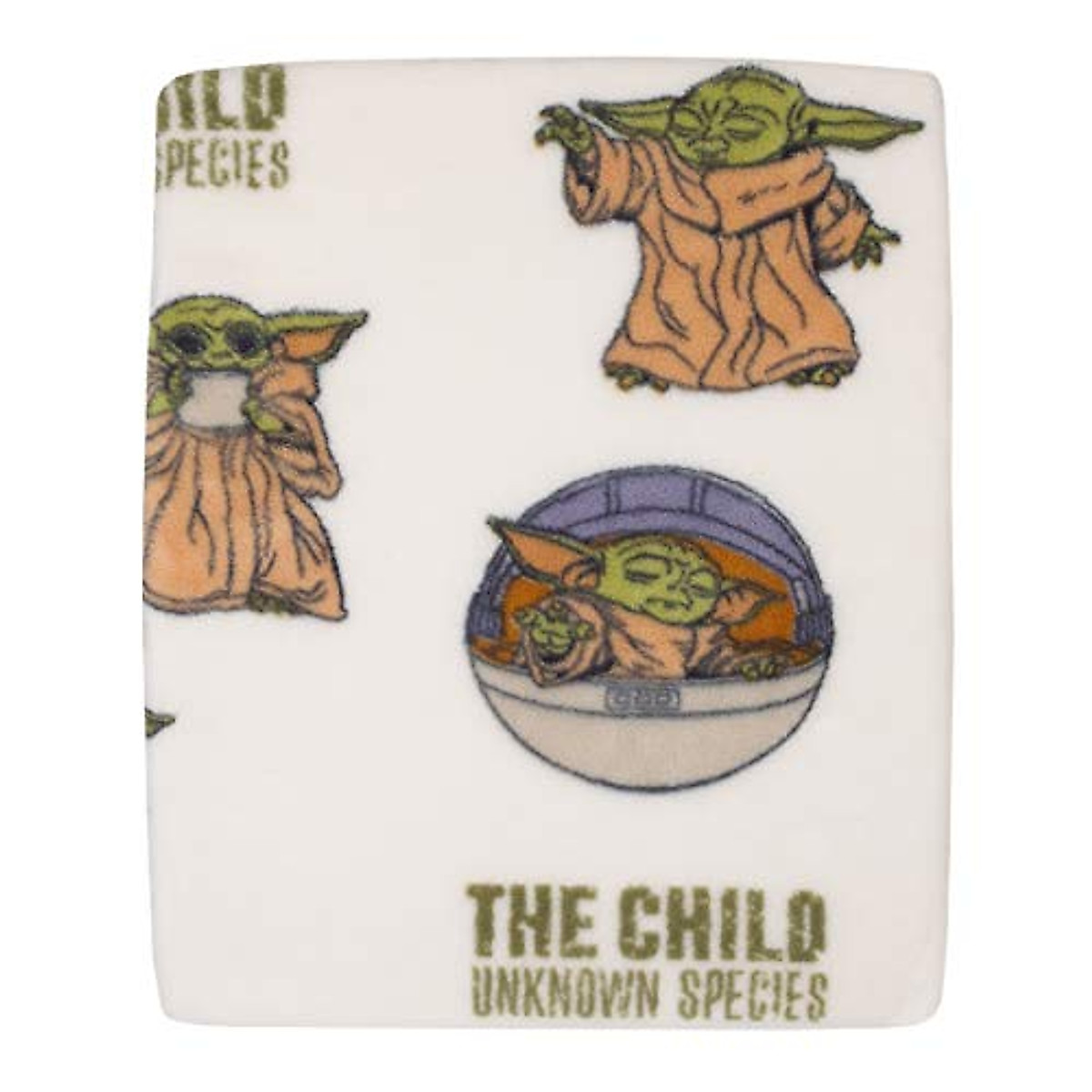 Star Wars The Mandalorian The Child Green, Tan, White Super Soft Toddler Blanket