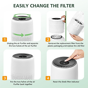 3 Pack Core Mini Replacement Filter Compatible With LEVOIT Core Mini Air Purifier, Core Mini-P 3-IN-1 H13 True Hepa Air Filter, Core Mini-RF Filter With 10 Pack Aroma Pads, White