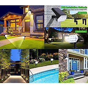 Joymon Solar Outdoor Lights, 108LED Solar Landscape Spotlights Lighting, 2-in-1 Waterproof Garden Solar Lights Outdoor Spot Lights for Yard Pathway Driveway Porch Patio Wall (Cold White/4 Pack)