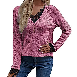 Plus Size Tops for Women Casual Spring Women's Flannel Plaid Jacket Long Sleeve Button Down Chest Pocketed Shirts Coats Shacket Pink