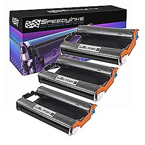 Speedy Inks Compatible Fax Cartridge with Roll Replacement for Brother PC301 (3-Pack)