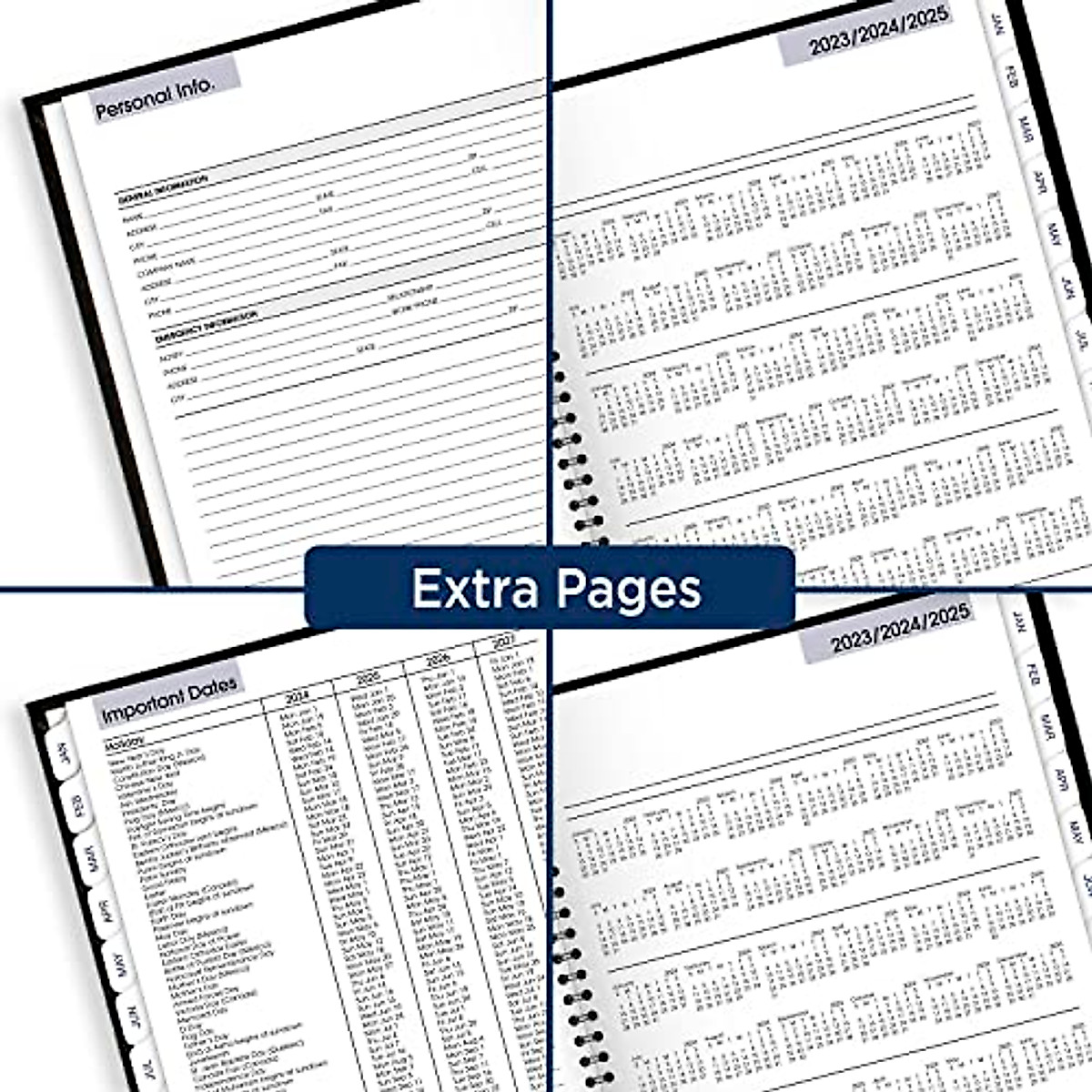 AT-A-GLANCE 2024 Weekly Planner, DayMinder, Quarter-Hourly Appointment Book, 8" x 11", Large, Hardcover, Monthly Tabs, Black (G520H0024)