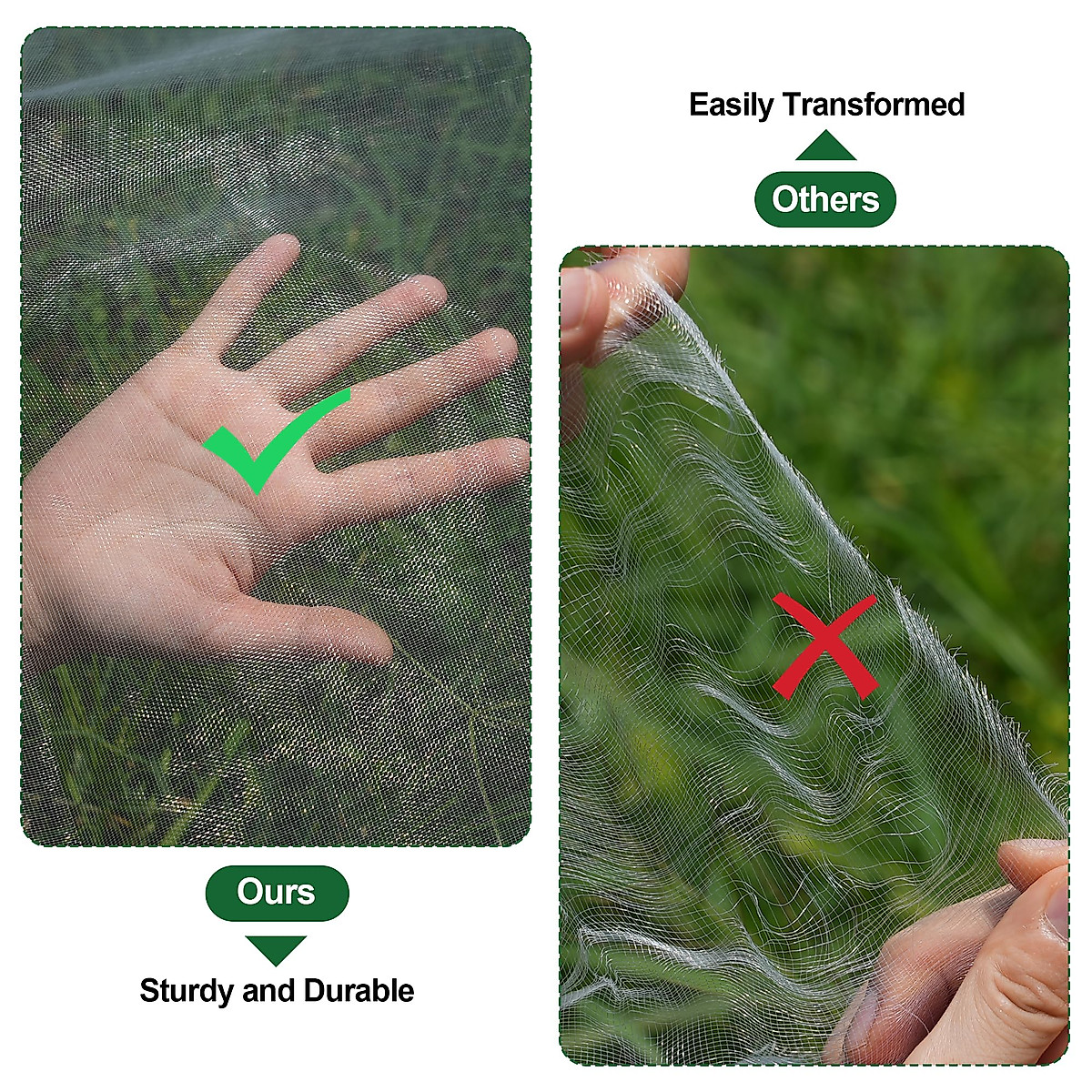 10 * 50FT Thicker Ultra Fine Garden Mesh Netting Pest Barrier, Plant Covers for Outdoor Patio Greenhouse Vegetables Fruit Flower Garden Protection, Row Covers Fabric Screen Insect Bug Bird Netting