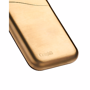 Craighill Summit Business Card Case - Front Pocket Card Holder for Men & Women, Slim & Stylish, Fits Cash, Credit & Business Cards, Solid Metal Construction - Vapor Brass