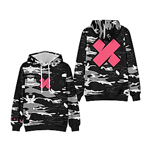 XPLR Season 2 Black Camo Hoodie Long Sleeve Women Men Hooded Sweatshirt 2022 New Sam and Colby Clothes (HJ07254A01,M)