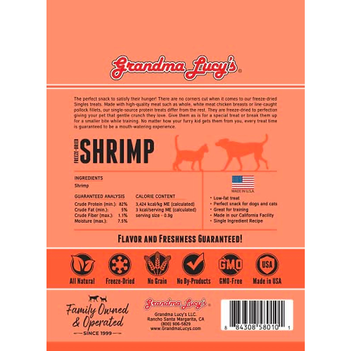 Grandma Lucy's Freeze-Dried Single Ingredient Treats, Shrimp, 0.65 oz