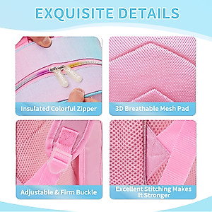 VICKNIY Girl Preschool Backpack for Age 2-5, Toddler Kids Pink Backpacks, Alpaca Sheep Backpack Small Kids Backpacks, Cute Kindergarten Backpack for Girl