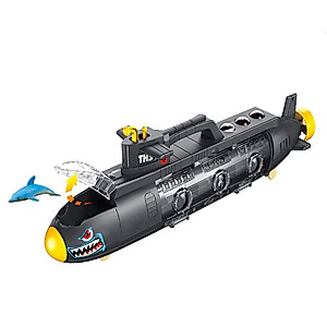 Boat Submarine Toy Shark Car Vehicle Toy W/ 6 Sea Animals and Storage Toys for 3, 4, 5, 6 7 Year Old Kids Boys Girls