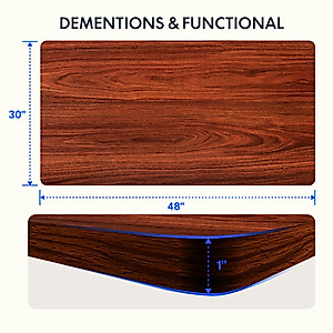 FLEXISPOT Whole Piece 48"x30" Desktop 1" Thickness Height Adjustable Desk Rectangular Tabletop Mahogany Board (48INCH Mahogany Top)
