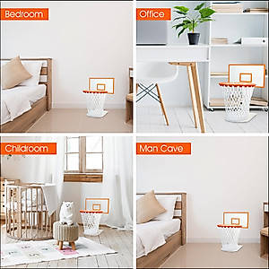 Trash Can Basketball Hoop,Basketball Net Trash Can,Waste Basket,Basketball Gift,Basketball Trash Can Holder for Home,Bedroom,Office,Gym (Including 1pc Basketball Trash Can),Acrylic Backboard