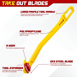 G GREENLY-AG 29" Hay Knife with 20 Blades, Net Wrap & Baling Twine Cutter, Hay Hooks, for Effortless Round Hay Bale Handling on Farms