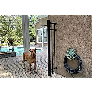 Zeckos Cast Iron 12 inch Octopus Decorative Wall Mounted Hanging Garden Hose Holder Verdigris Green Finish - 125 ft Hose