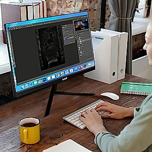 Gawfolk 22 Inch Computer Monitor, 100Hz Ultra-Thin Zero Frame Curved Display, Full HD 1920 x 1080p, HDMI VGA Home Office Business PC Monitor (No Speaker)