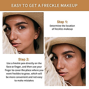 LOKFAR 2 Pcs Freckle Pen Set, Natural Lifelike Fake Freckles Makeup Pen Magic Brown Color Freckles Makeup Tool Long-Lasting Waterproof Dot Spot Pen for Effortless Sunkissed Makeup (Light Brown)