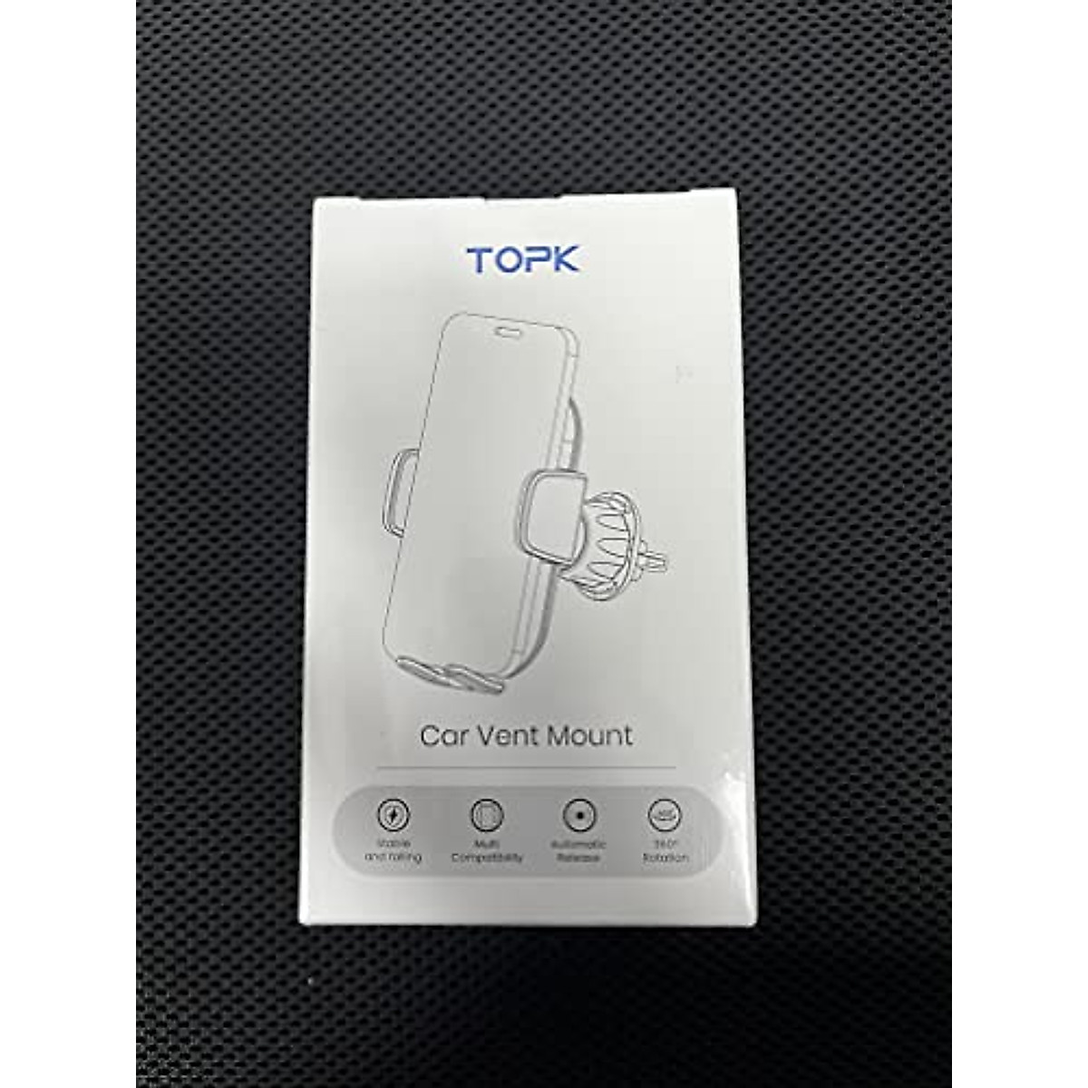 TOPK Car Phone Holder Mount, [2022 Upgraded Clip] Cell Phone Phone Mount for Car Vent 360° Rotation Universal Mobile Car Phone Holder for Smartphone