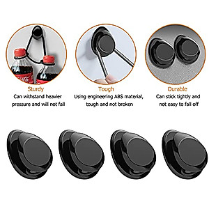 YUENTOEN Car Mini Hooks - Auto Adhesive Hooks, 4Pcs ABS Strong Adhesion Car Storage Hooks Stick on Dashboard Automotive Interior Accessories for Earphones Charging Cables Keys Bags Purse Towel Hat