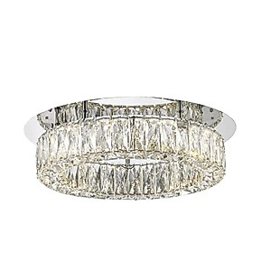 Keighley Crystal 100-Watt Polished Chrome Integrated LED Flush Mount