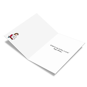 NobleWorks - 1 Hilarious Birthday Card with Envelope - Funny Card with Cartoons, Humor Comic Notecard - Blind Mullet C6150BDG