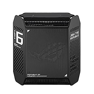 ASUS ROG Rapture GT6 (AX10000) Tri-Band WiFi 6 Extendable Gaming Router, 2.5G Port, Triple-Level Game Acceleration, UNII 4, Free Lifetime Internet Security, AiMesh Compatible, Black