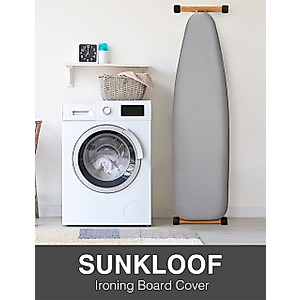SUNKLOOF Extra Thick Ironing Board Cover and Pad, Resist Scorching and Staining, 15x54 Reflective Silicone Iron Board Cover With Padding, Elastic Edges, 4 Fasteners, Large Protective Scorch Mesh Cloth