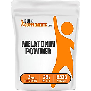 BULKSUPPLEMENTS.COM Melatonin Powder - Melatonin Sleep Supplement, Melatonin for Adults, Melatonin 3 mg - Vegan Melatonin, Pure & Gluten Free, 3mg per Serving, 25g (0.88 oz)