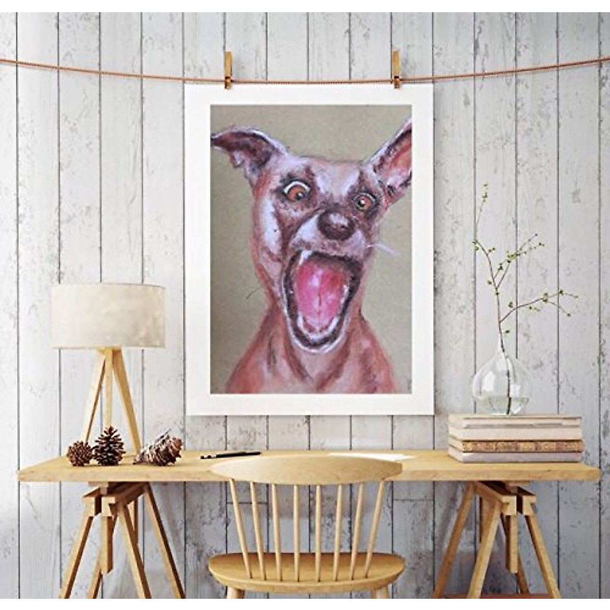 WALL ART ARTWORK PAINTING HUFF DOG