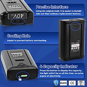 【Upgrade】 6.0Ah 40Volt Replacement Battery for Kobalt 40V MAX Battery 2540C-06 Lithium-ion Battery for KB440-03 KB2540C-06 KB640-03 KB240-06 for Cordless Power Tools -High Capacity