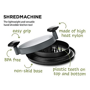 YiimDaifun Chicken Shredder Shred Machine,Alternative to Bear Claws Meat Shredder for Pulled Pork Red Beef and Chicken (Grey)