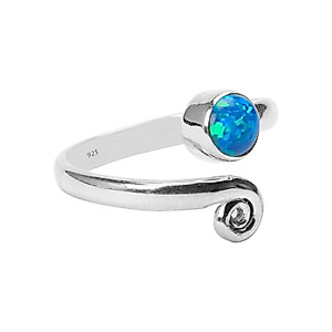 Green Opal Toe ring midi rings 925 Solid Sterling Silver Girl Women Body Jewellery Lab Opal Adjustable Stone Toe Rings
