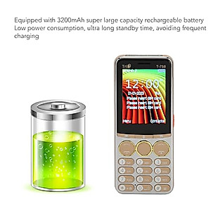 2G GSM Unlocked Cell Phone, 2.8 Inch Screen, 3200mAh Battery, Big Button, High Volume, 16GB, SOS, Flashlight, Suitable for Seniors (US Plug)