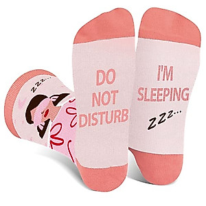 AGRIMONY Funny Socks for Women Girls - Do Not Disturb I'm Sleeping Socks Novelty Fun Cute Fun Funky Cotton Socks - Teen Girls Mom Stocking Stuffers Christmas Valentines Funny Gifts