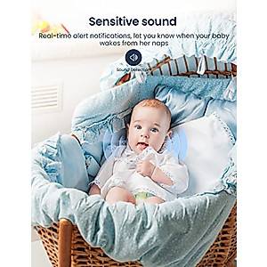 Baby Monitor WiFi Smartphone, 1080P Nanny Cam, Baby Camera Monitor with Motion & Sound Detection, Infrared Night Vision, Two Way Audio, Compatible with Alexa, GNCC C1