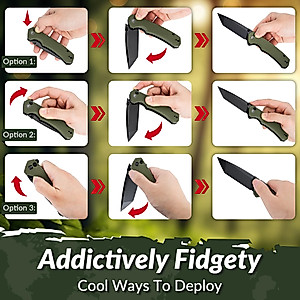 CIVIVI Brazen Folding Knife, Button Lock Pocket Knife with 3.46'' Swedish 14C28N Tanto Blade, Ultra-Grip G10 Handle, Low Profile Clip for EDC C19059C-2 (OD Green)