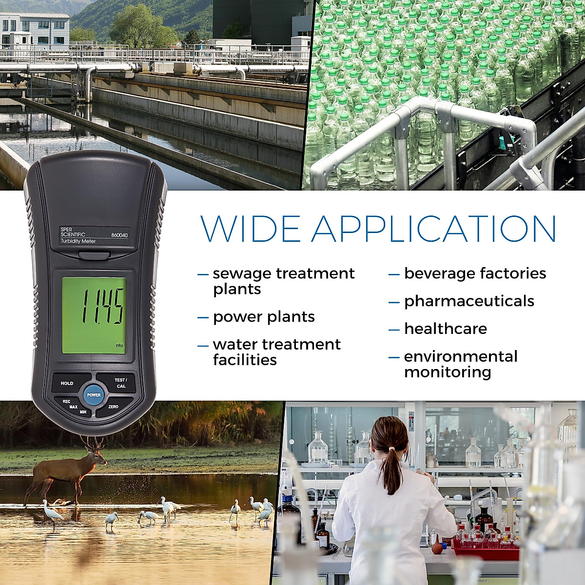 Sper Scientific Turbidity Meter, Water Quality Tester, Portable Water Quality Meter for Field and Lab, Turbidimeter for Water Test with Carry Case (860040)