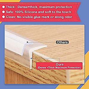 Edge Protector 100% Silicone, Soft Corner Protectors for Kids, Baby Proofing, 3.3ft Pre-Tape Adhesive Edge Guard for Kids Safety, Child Drawer Furniture Cabinet Bumper (0.6x0.6in(Width))