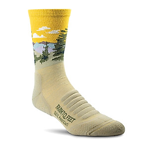FARM TO FEET Desert Tan Cascade Locks Crew Socks, Large