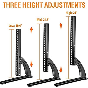 ELIVED Universal TV Stand, Tabletop TV Stand Base for Most 32 to 55 inch LCD LED Flat Screen TVs, TV Legs with 3 Height Adjustments Holds up to 88lbs, VESA up to 800x400mm, Black, YD2005