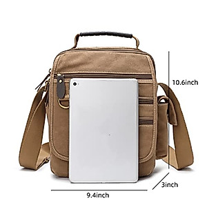 Sunsomen Mens bag Canvas Shoulder Bag Small Messenger Crossbody Bag Work Bag Vintage Multi-function(Blue)