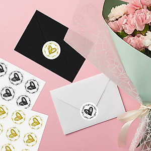 Koogel 500 PCS Heart Stickers 1.5 inch Heart Envelope Seals,2 Styles for Valentine's Day,Wedding Invitations,Craft and Greeting Cards